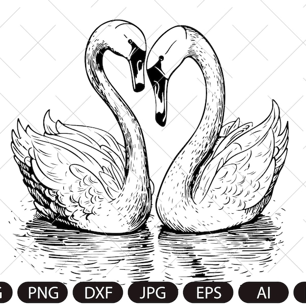 Two Swans - Etsy