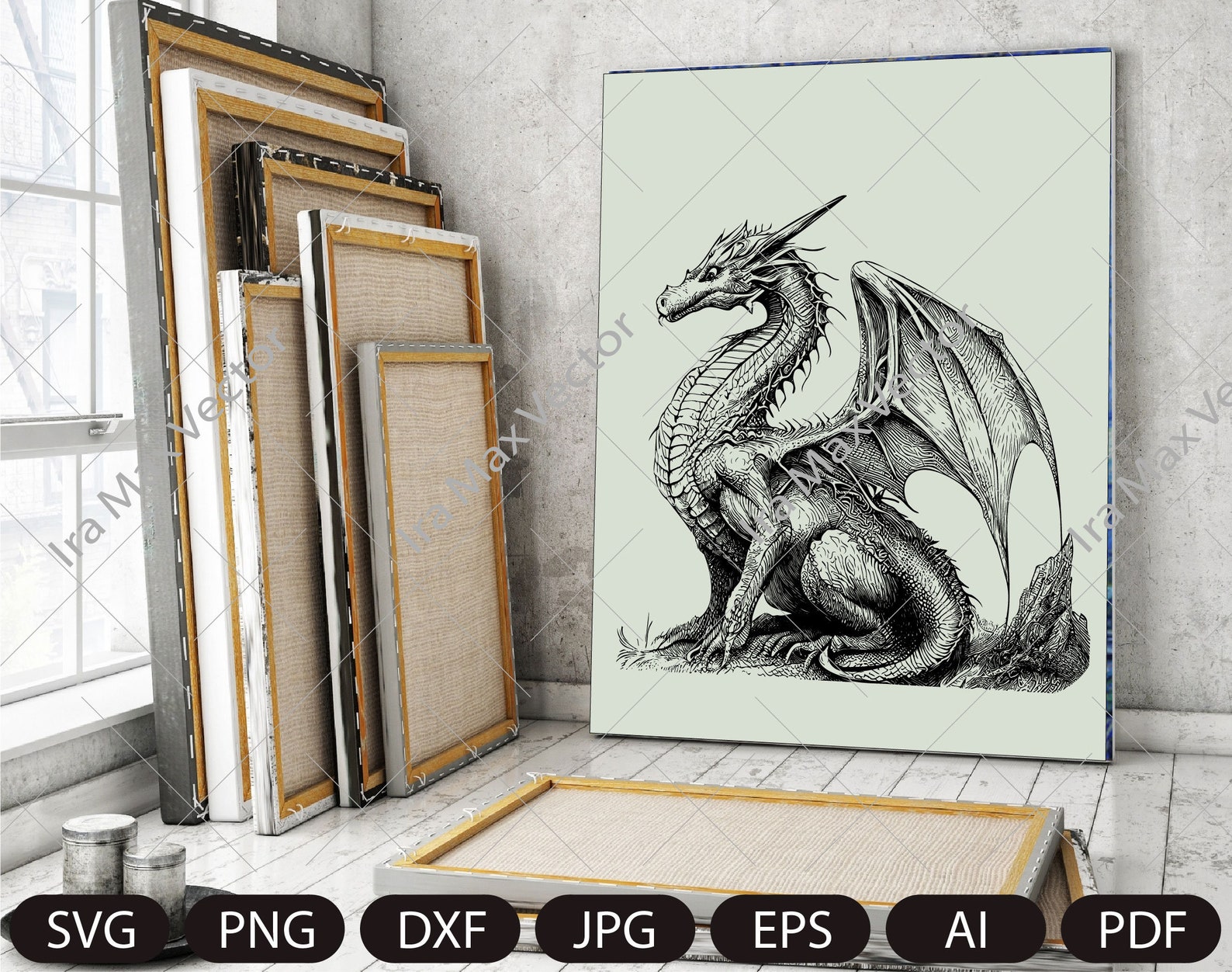 Dragon Svg, Dragon Detailed, Dragon Clipart, Dragon Vector, Chinese ...