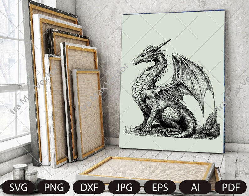 Dragon Svg Dragon Detailed Dragon Clipart Dragon Vector - Etsy