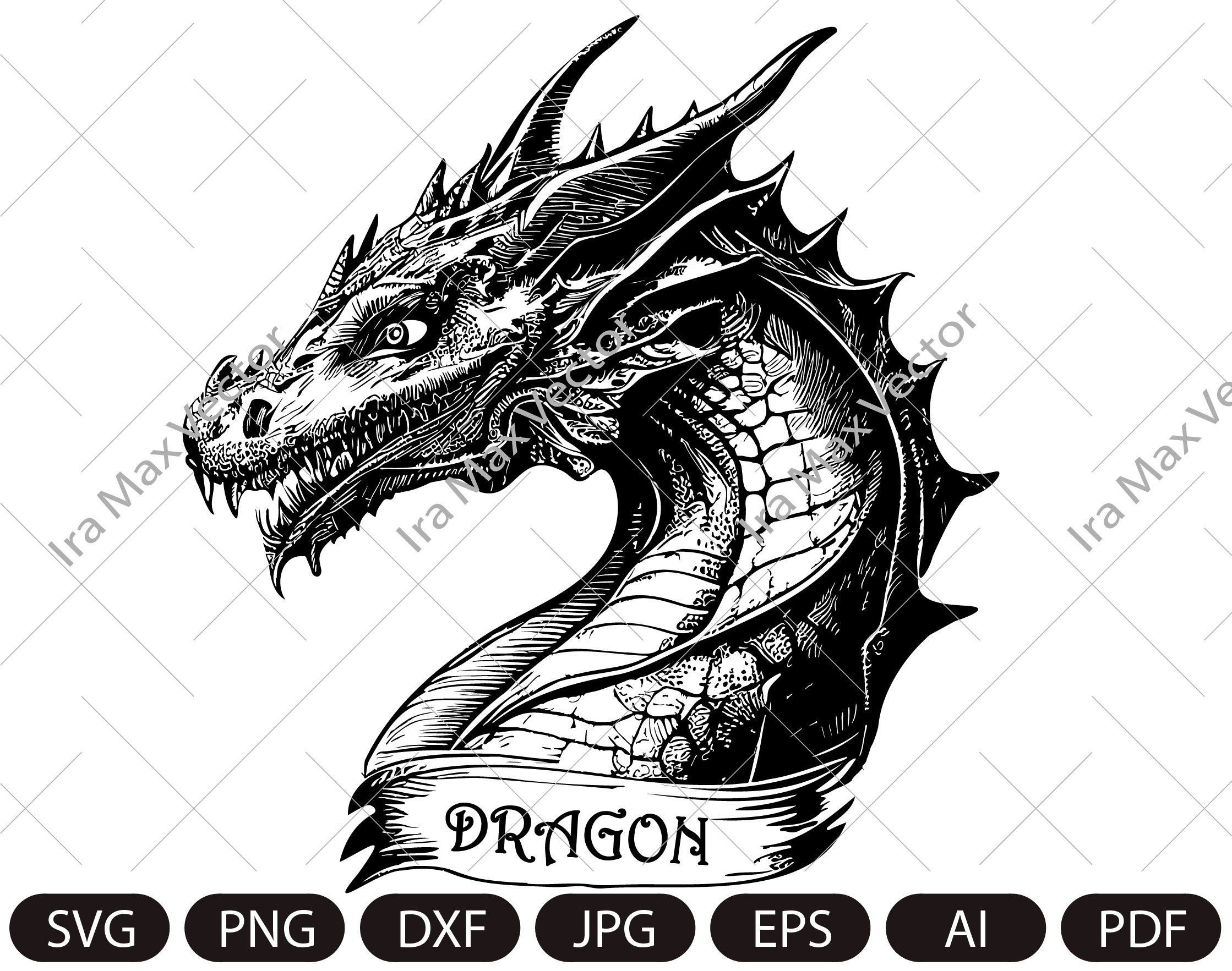Dragon Head Svg Dragon Portrait Svg Dragon Face Svg Dragon - Etsy