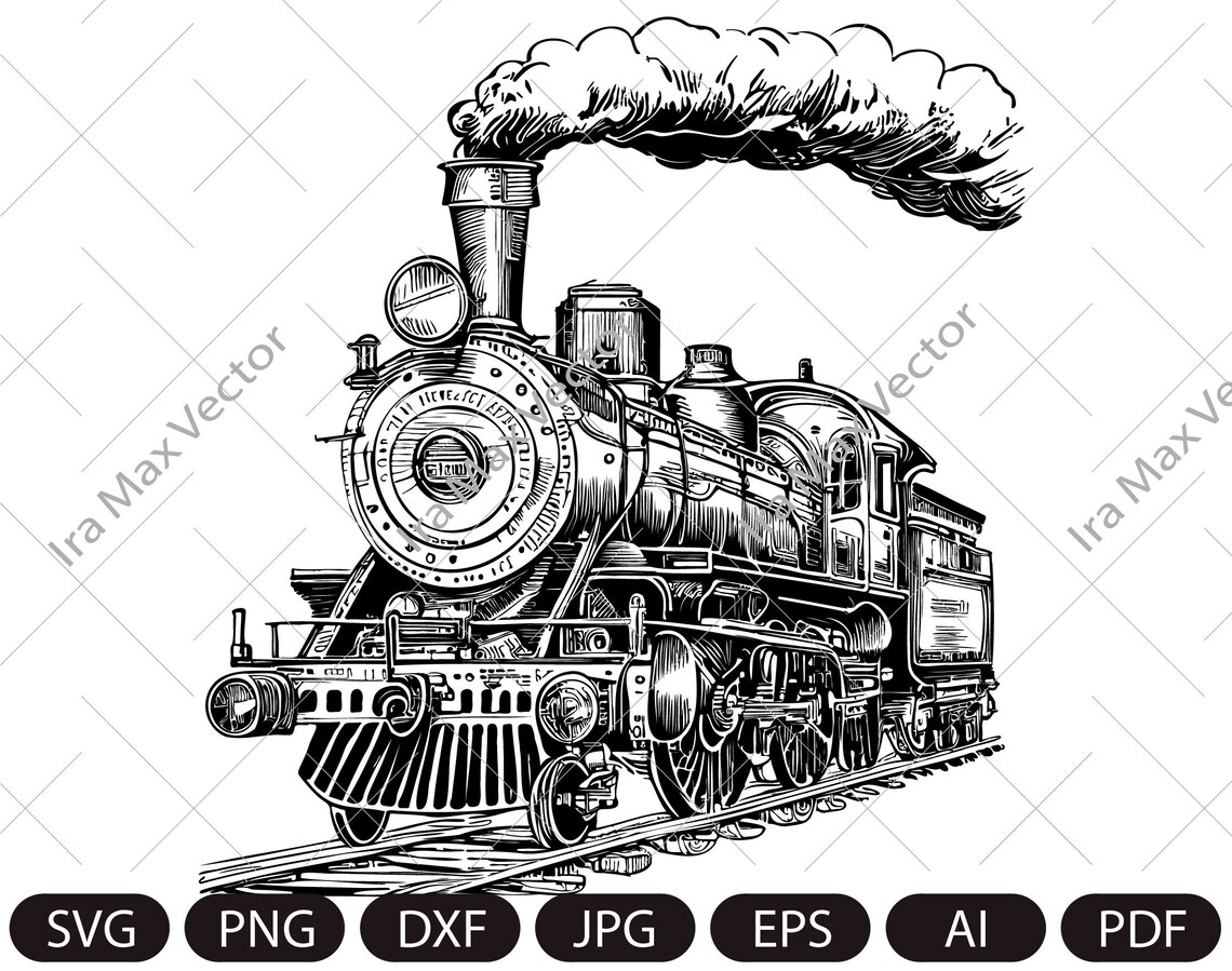 Steam Locomotive Retro SVG/ Vintage Transport/ Old Train/ - Etsy