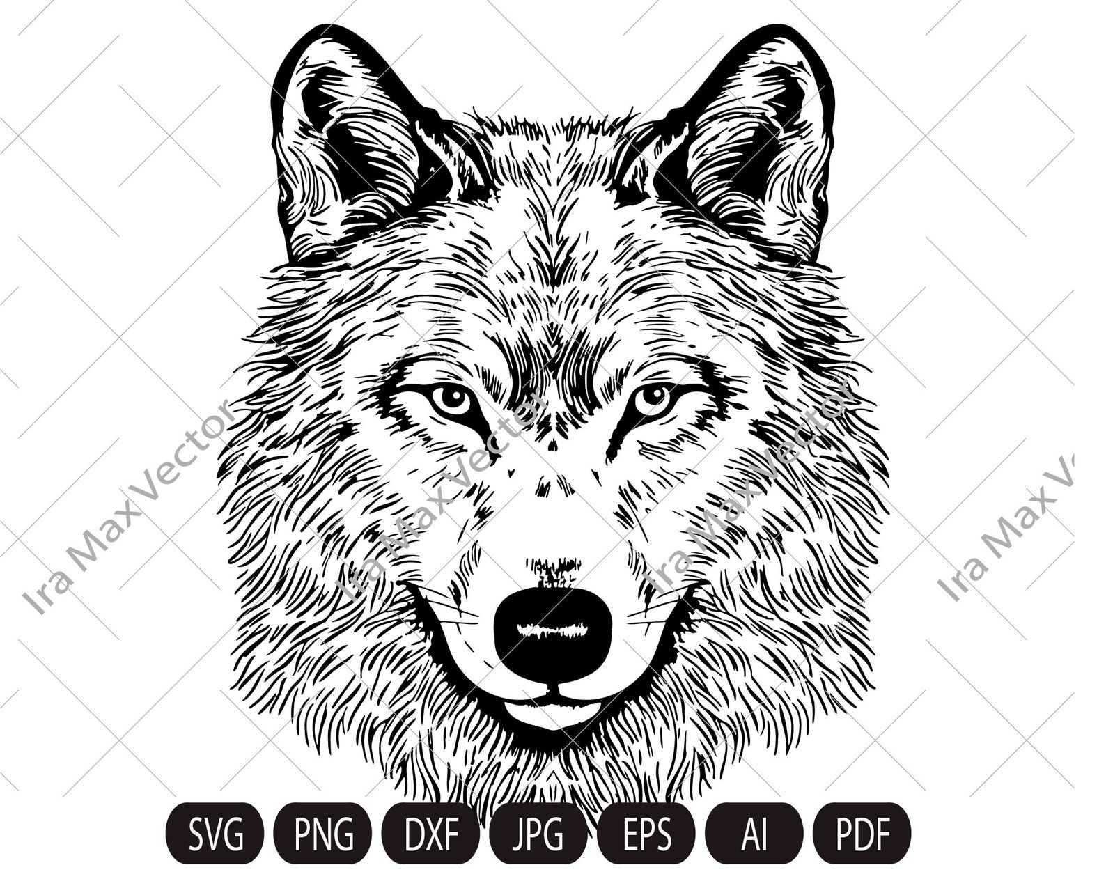Wolf Face SVG File wolf Head Svg Wolf Svg Wolf Clipart - Etsy
