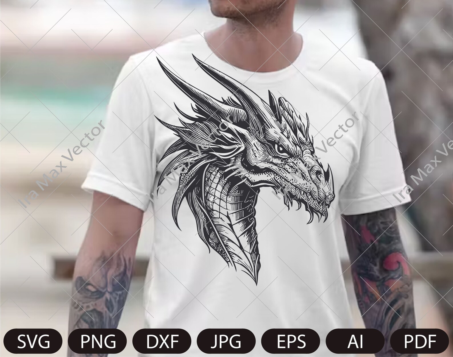 Dragon SVG, Tribal Dragon Svg,dragon Face , Dragon Tattoo Svg, Dragon ...