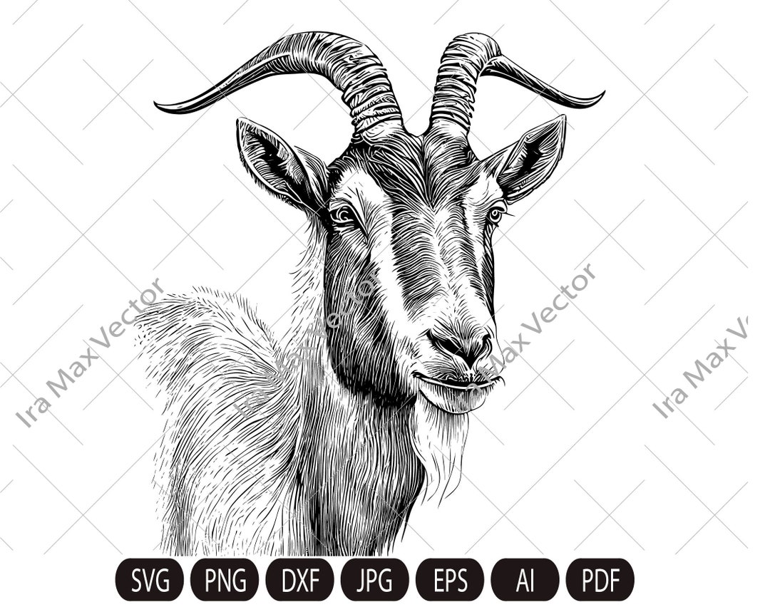 Goat Svg, Goat Face Svg, Goat Clipart, Goat Png, Goat Head Svg, Goat ...