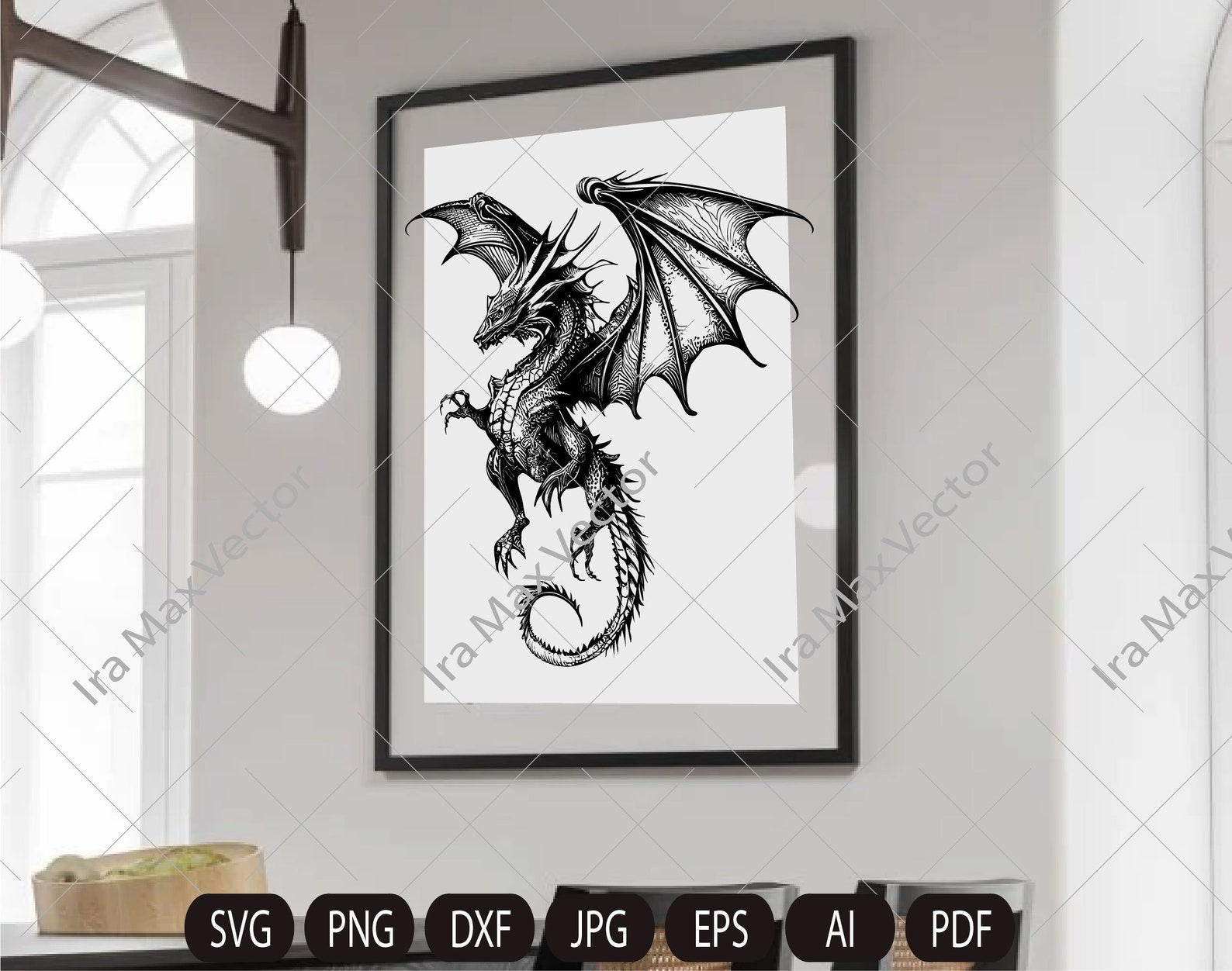Dragon Svg, Dragon Detailed, Dragon Flying, Dragon Vector, Chinese ...