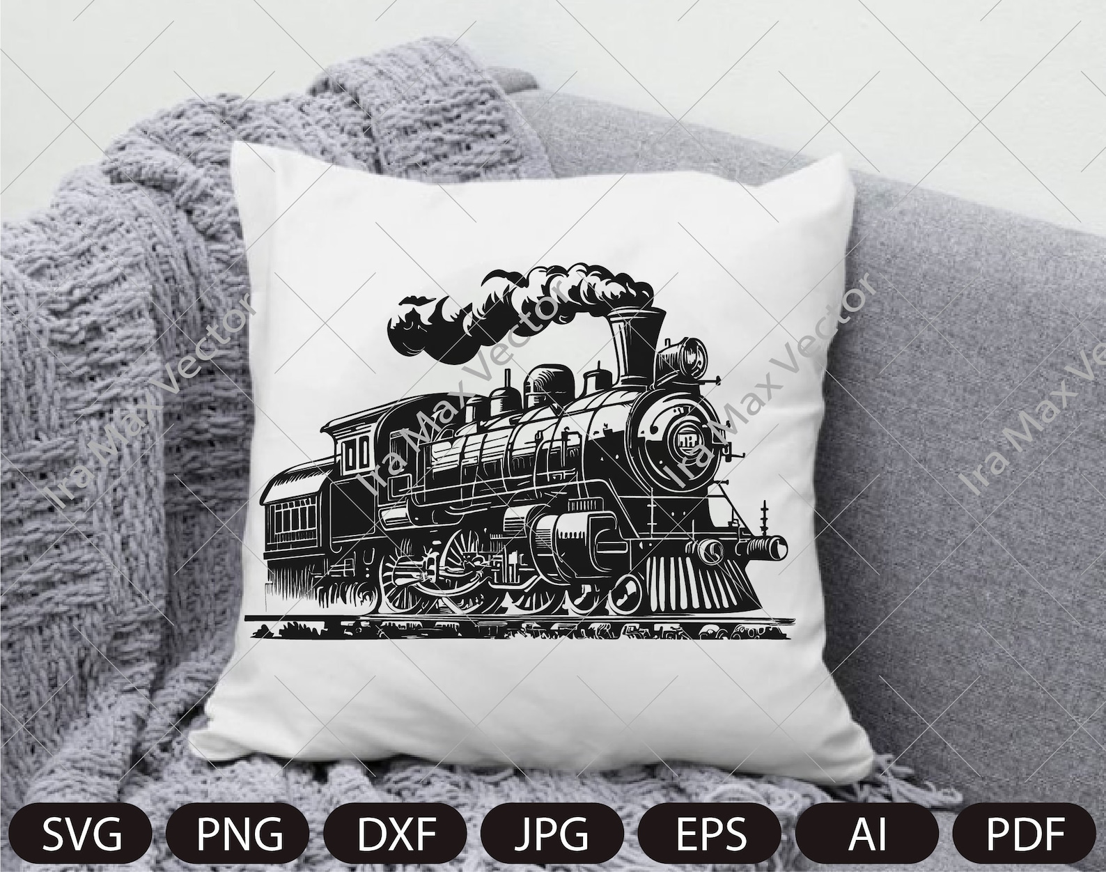 Steam Locomotive Vintage Svg Retro Transport Old Train - Etsy