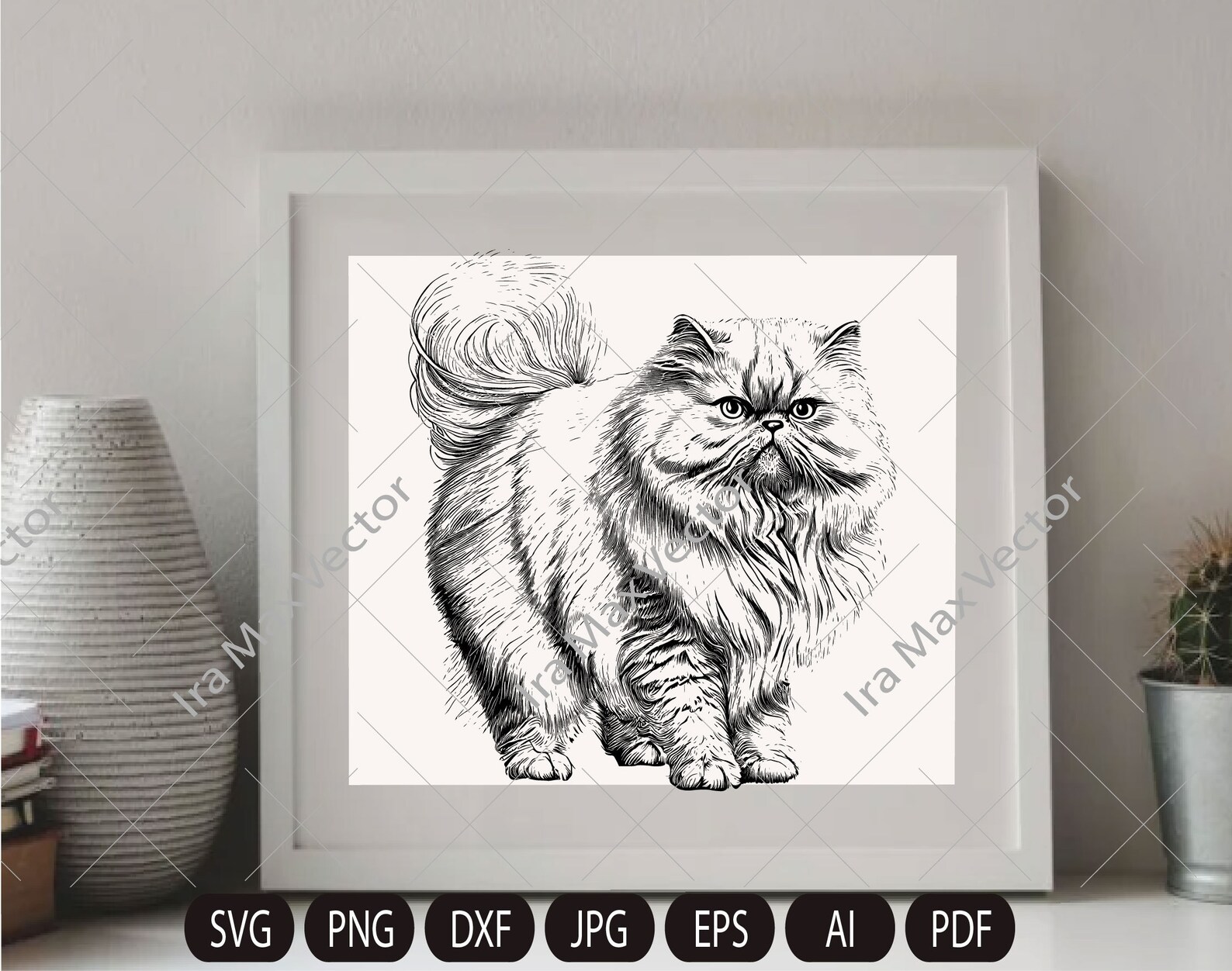 Cat Svg , Cat Persian Svg, Persian Fluffy Cat, Cute Kitten Face Svg ...