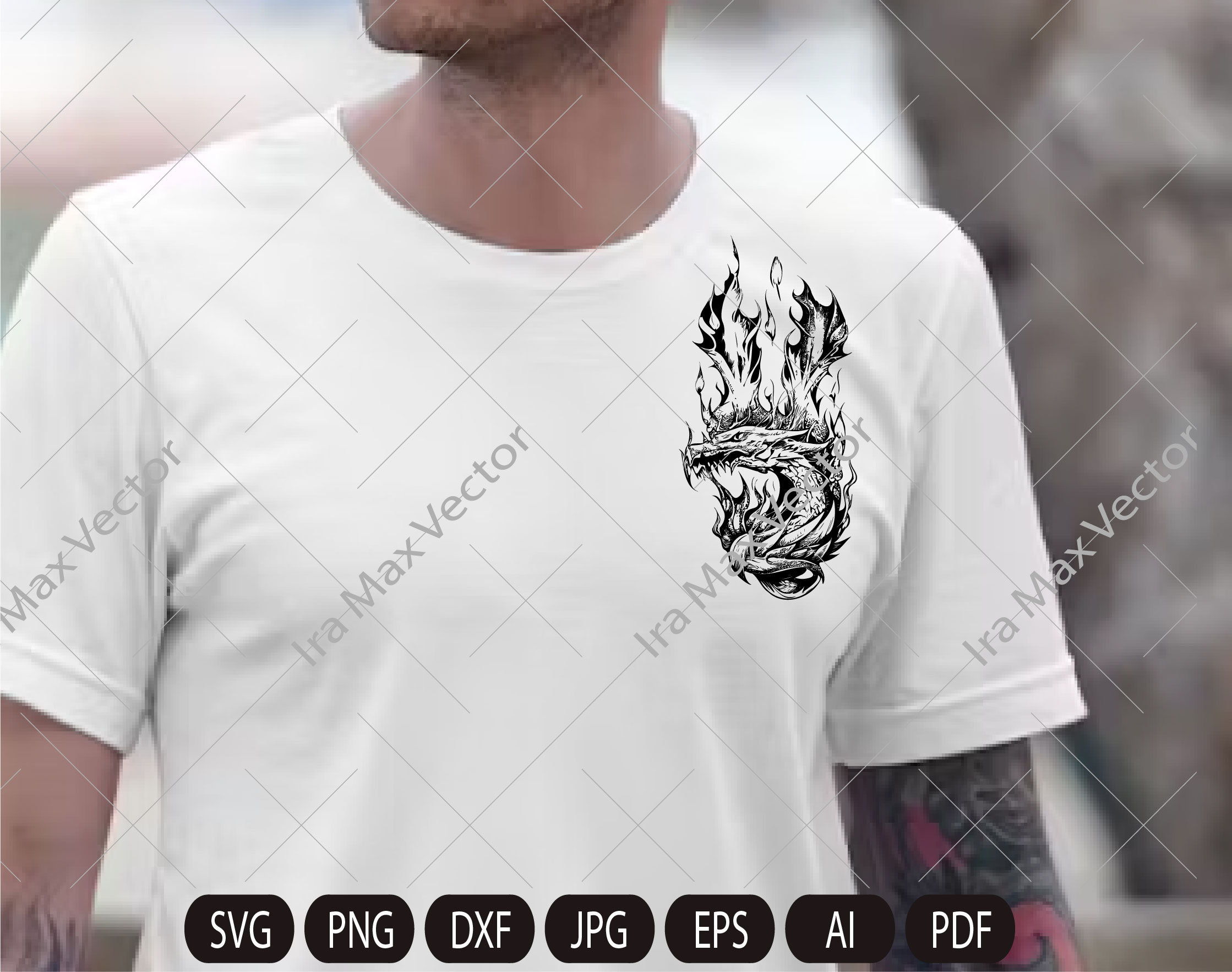 Dragon Svg Dragon on Fire dragon Detaileddragon Vector - Etsy