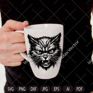 Angry Cat Svg, Dangerous Cat, Cute Black Cat , Halloween Cat , Angry ...