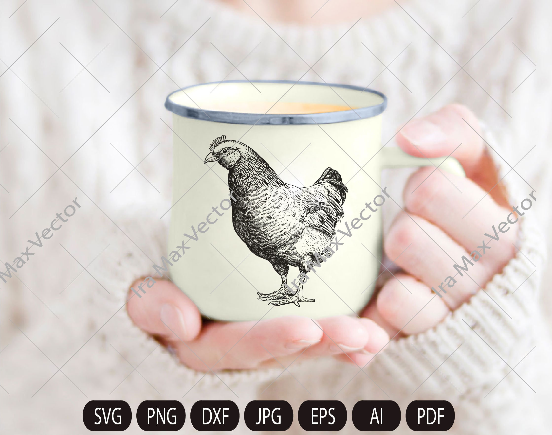 Gallina de granja SVG vector de gallina pollo de pájaro - Etsy México