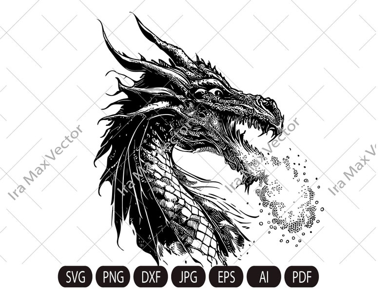 Dragon Svg Fire Breathing Dragon Dragon Head SVG Dragon - Etsy