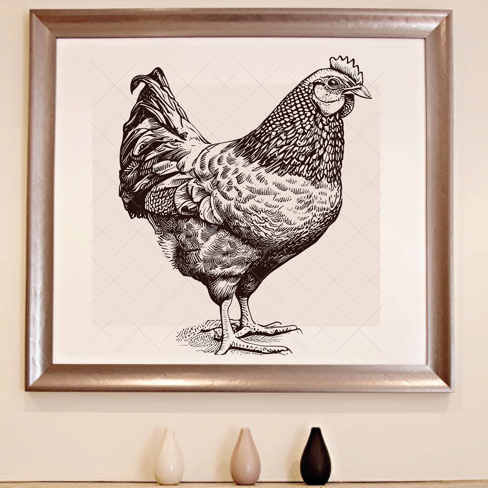 Farm Hen SVG. Hen Vector. Bird Chicken, Farm Animal Vintage Sketch ...