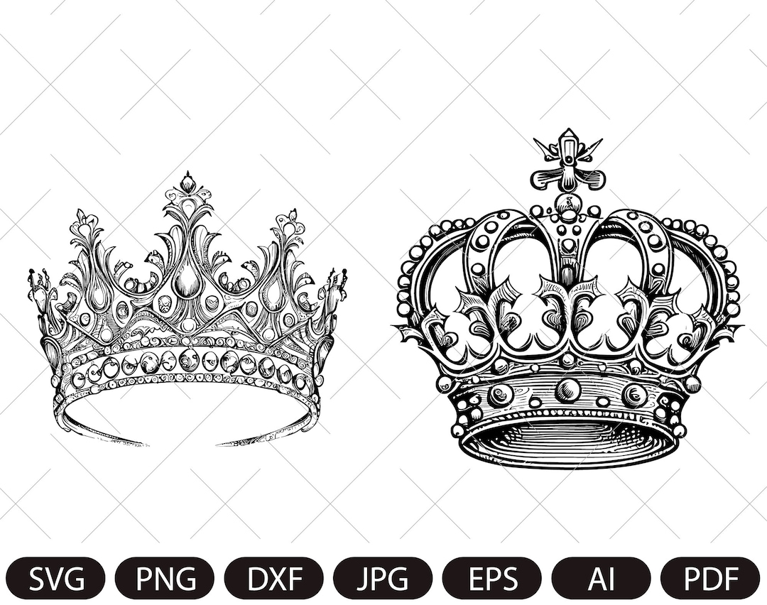 Crown Diadem Vector/queen Crown/king's Crown Vintage Sketch Drawing ...