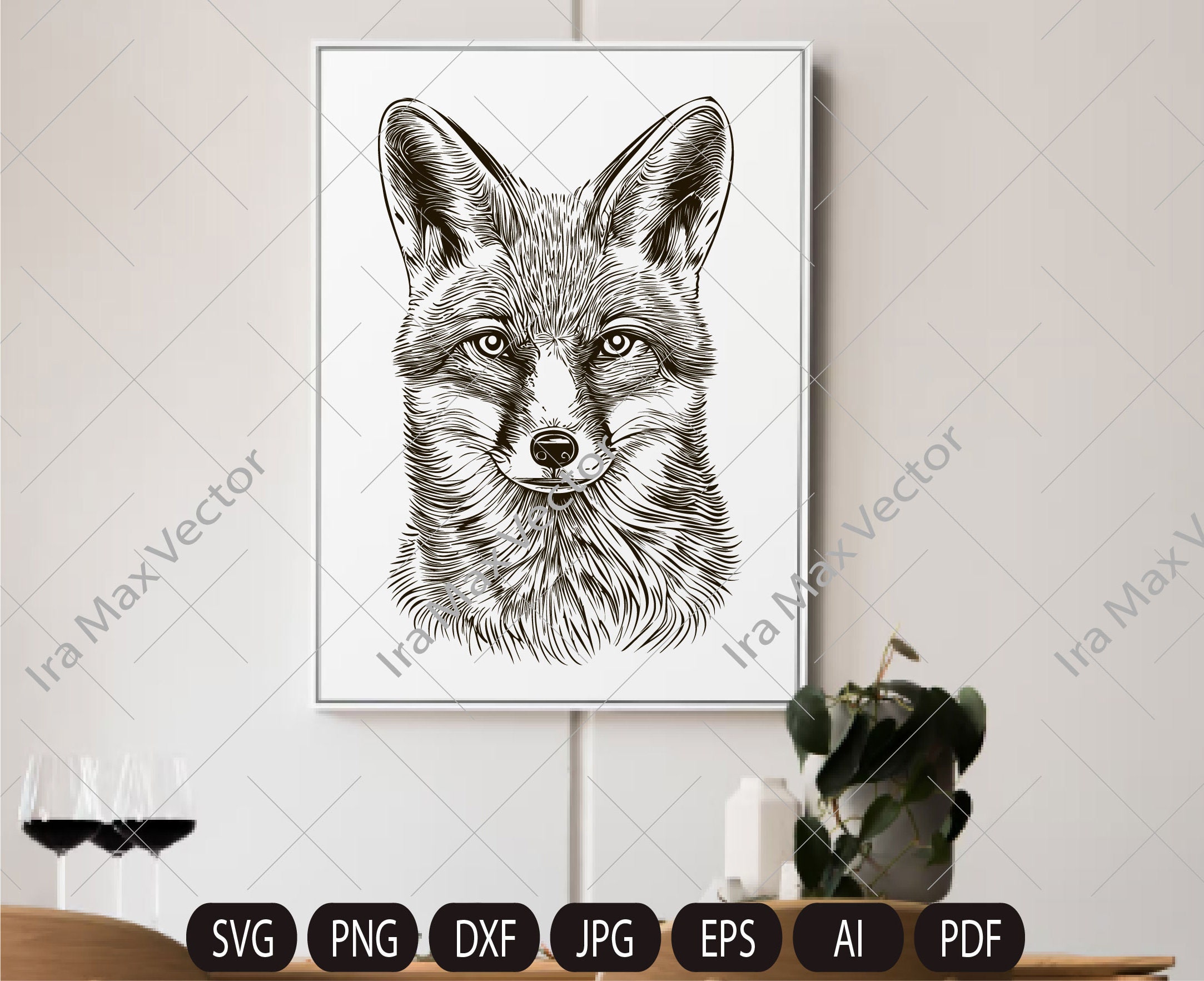 Fox Face Svg / Fox Head Svg / Fox Svg / Fox Mascot Svg / Printable Fox ...