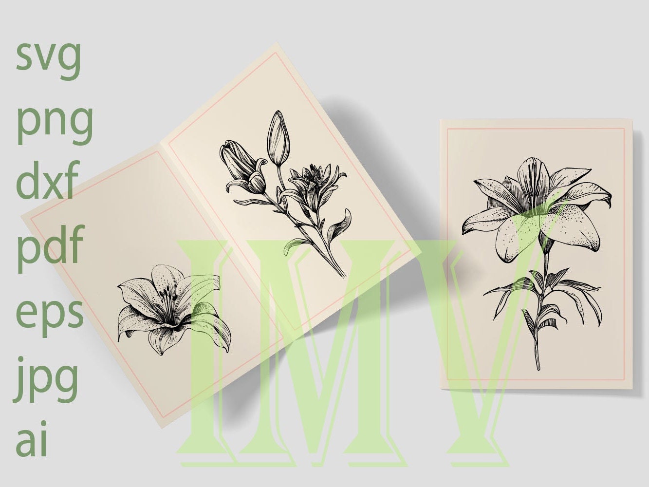 Lily Flower Svg Lily Svg Bundle Lily Set Svg Hand Drawn - Etsy