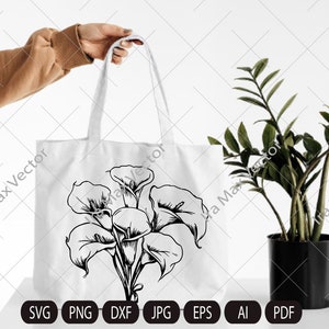 Calla Lily SVG, Calla Lily Bouquet, Spring Flowers Vector Drawings ...