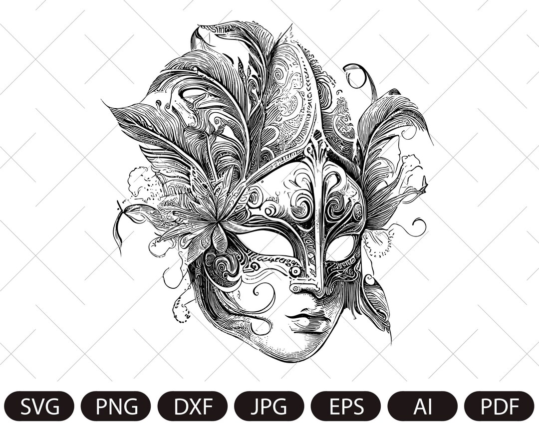 Carnival Mask Svg File, Masquerade Svg, Theater Mask Svg, Carnival Mask ...