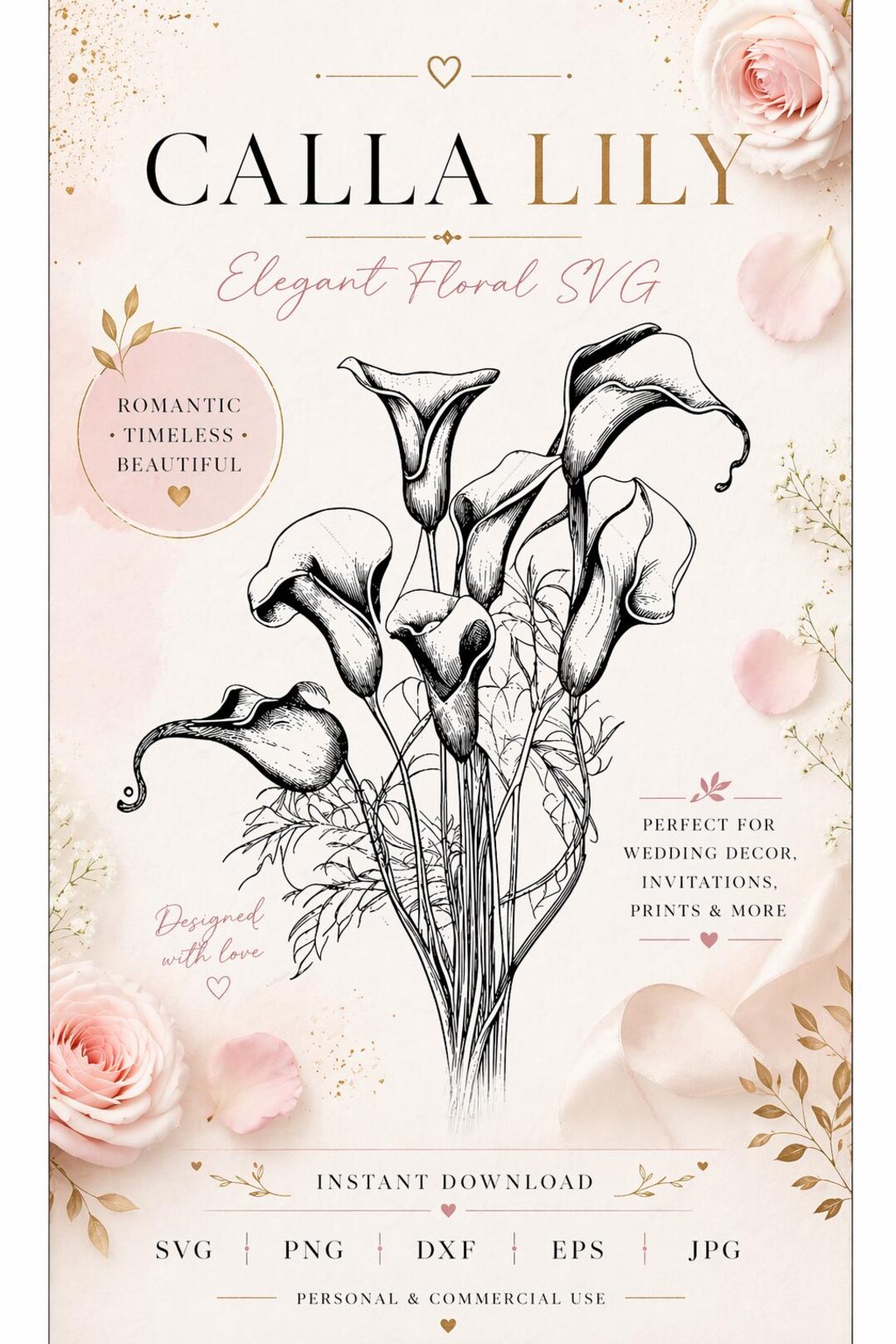 Calla Lily SVG, Callas Flower SVG , Botanical Art PNG, Calla Bouquet ...