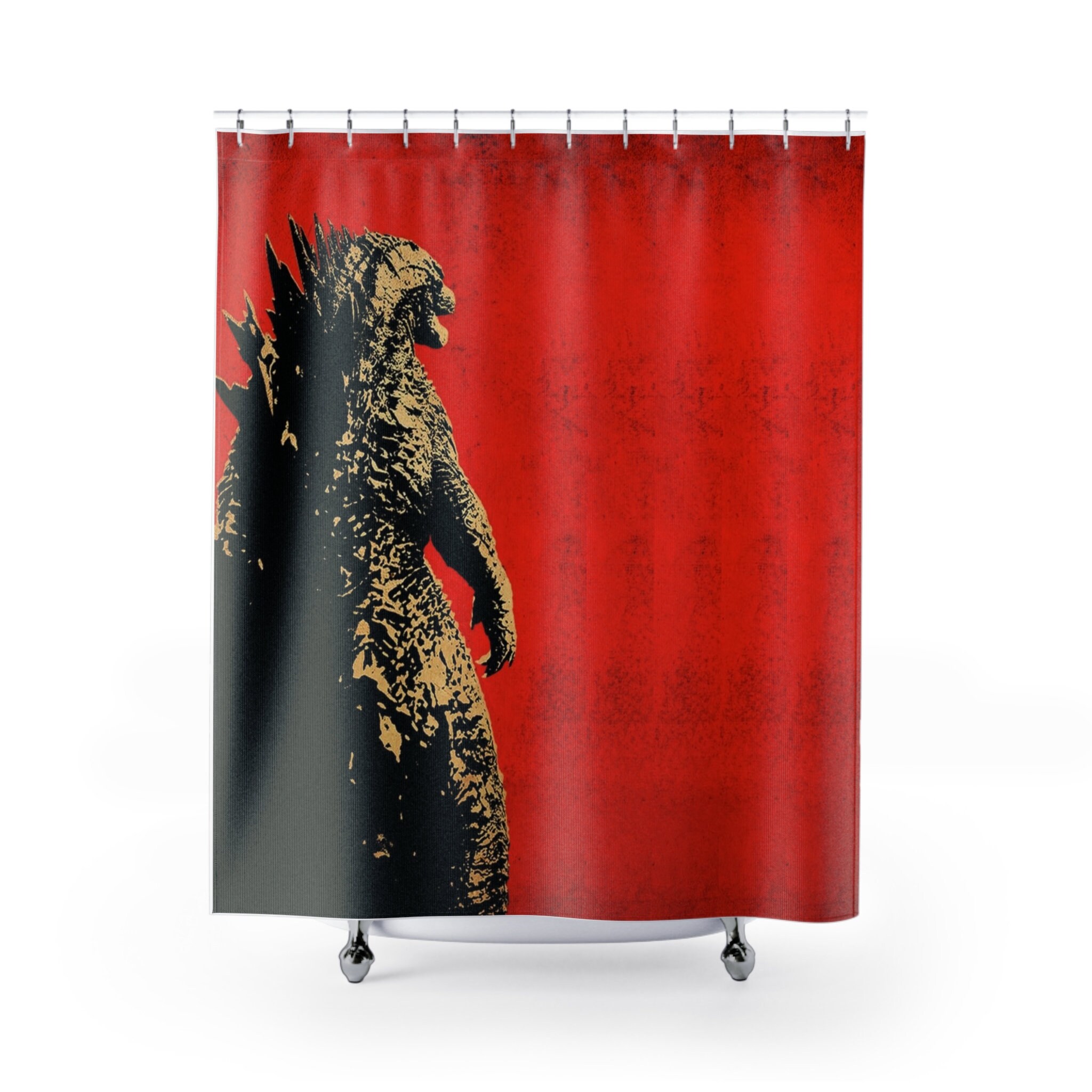 Godzilla Shower Curtain Monster Shower Curtain Godzilla - Etsy