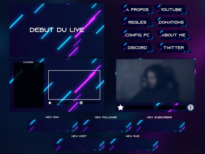 Neon Infinity - Animated Stream Pack Twitch | Overlays, Screens, Panels ...