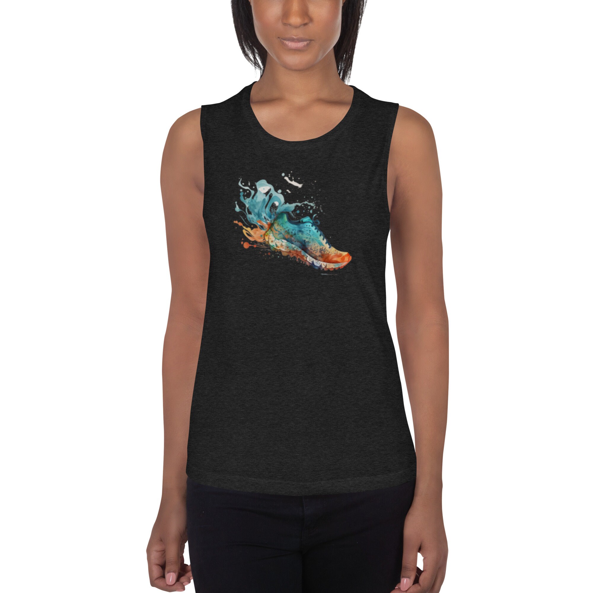 Muscle Tank - Unique Running Watercolor Print - Workout Tank - Perfect ...