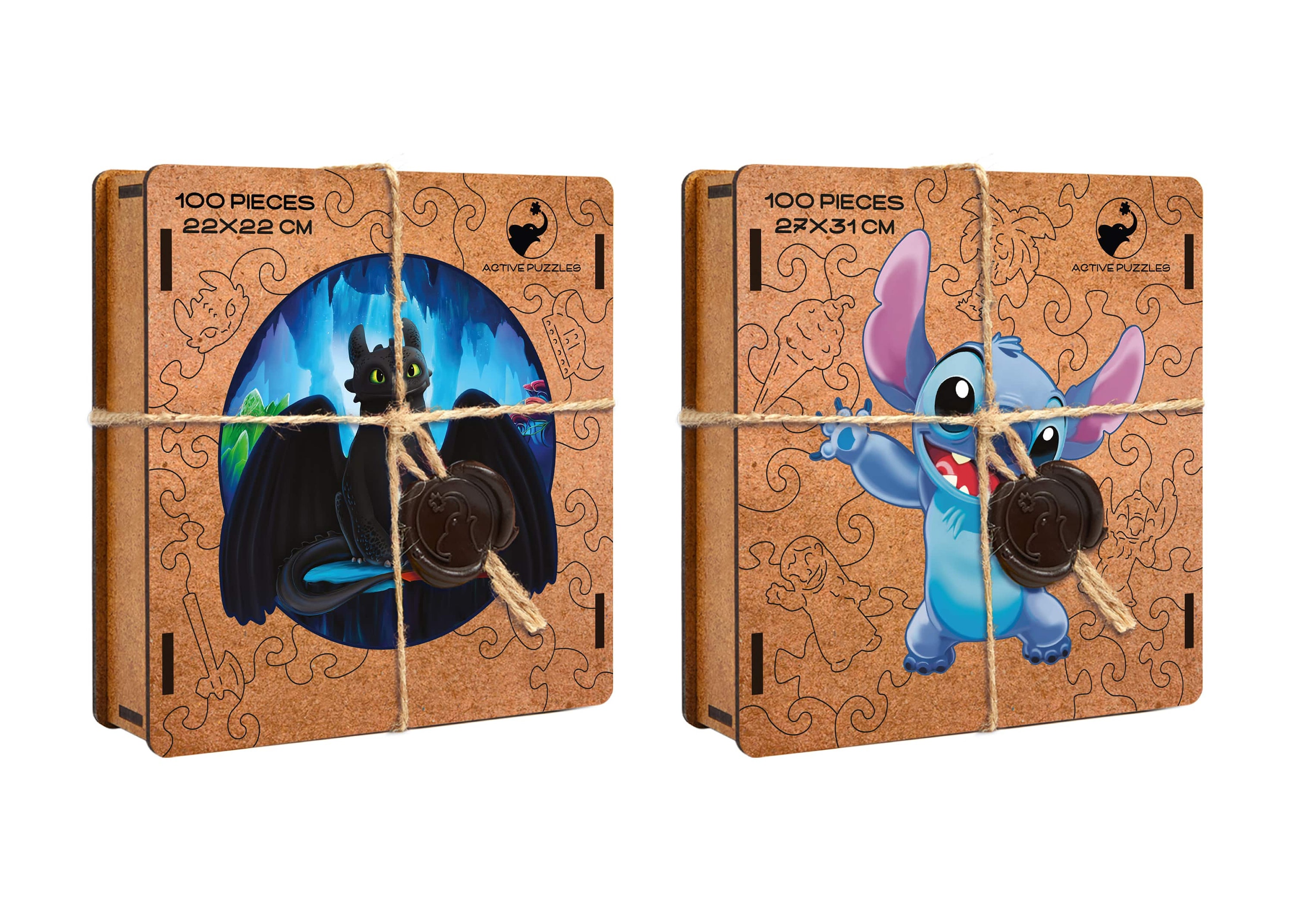 Active Puzzles Toothless & Stitch Wooden Special Premium Pack of 2 ...