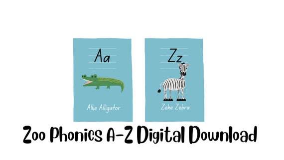 Digital Download Zoo Phonics A-Z - Etsy