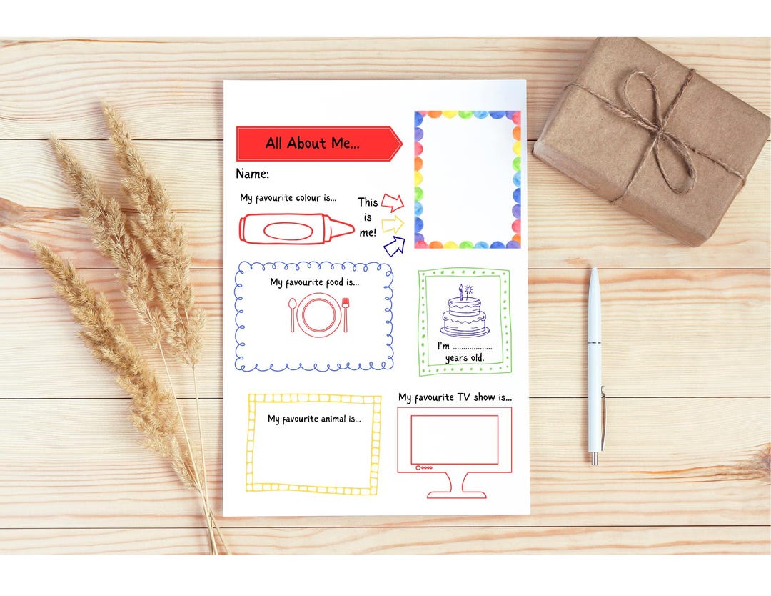 All About Me Worksheet: Back to School Printable Activity (PDF Download ...