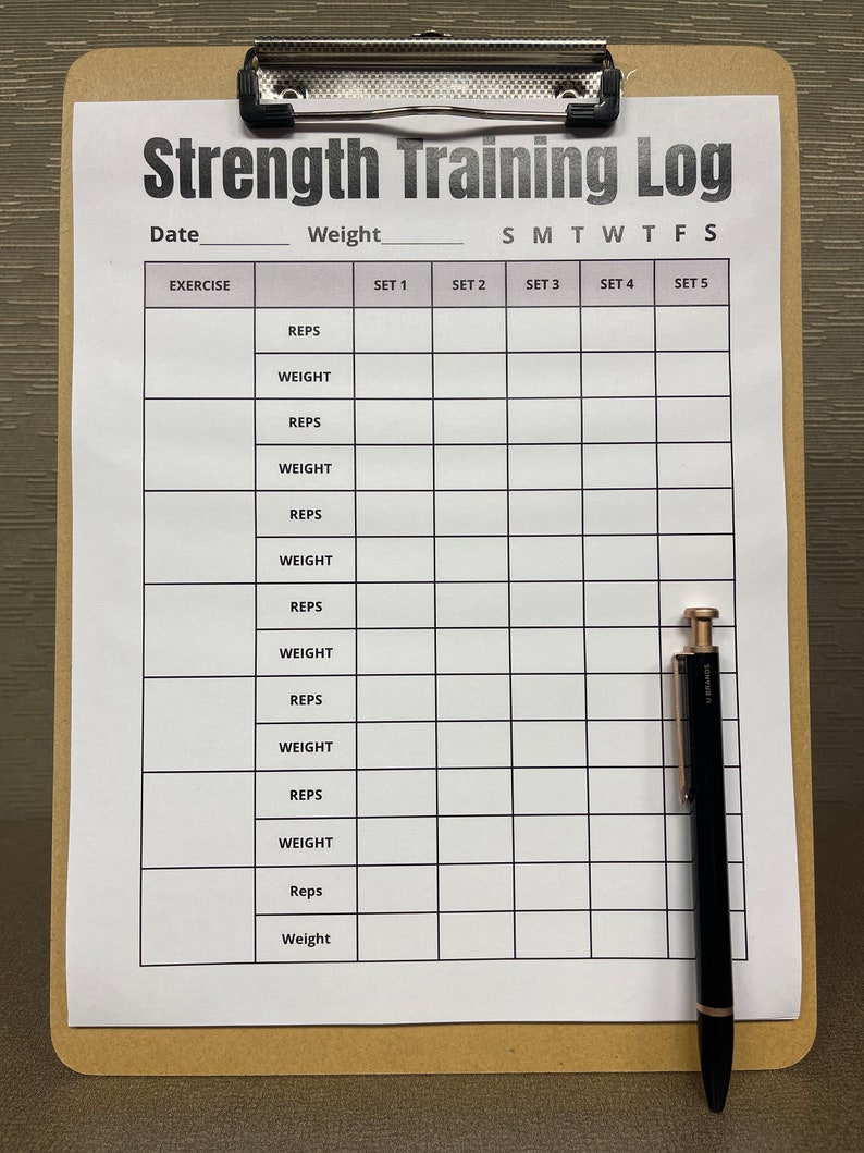 Strength Training Log - Etsy