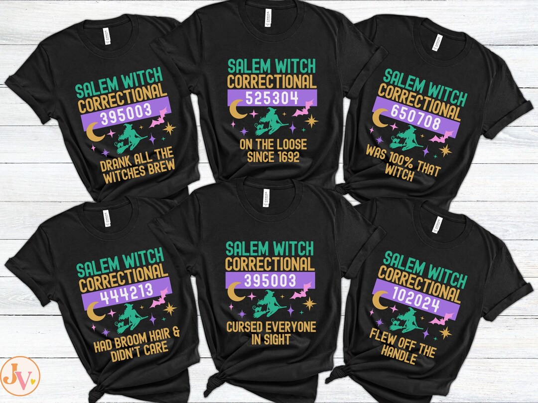 Salem Witch Halloween Shirts Women, Matching Halloween Group Shirts ...