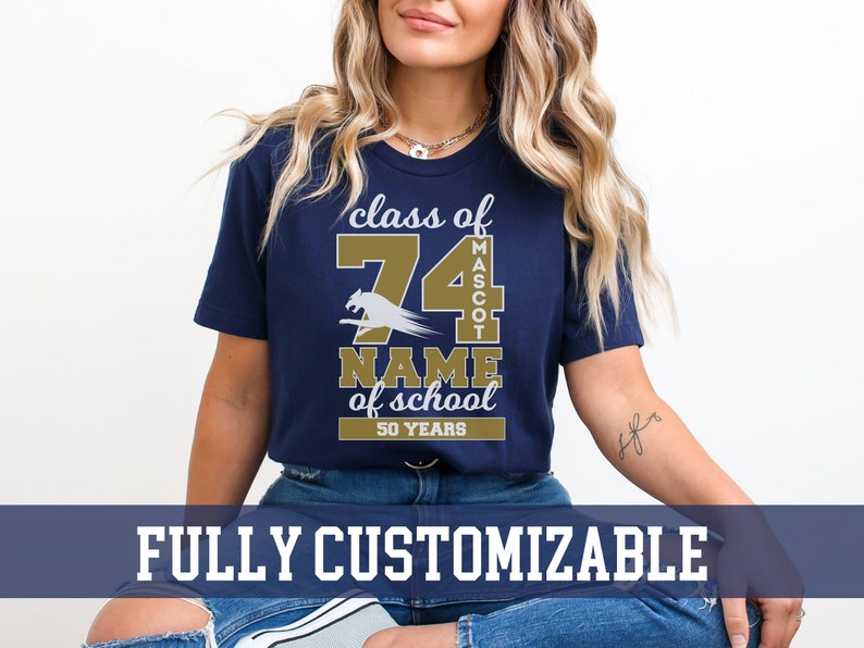 Custom Class Reunion Shirt Class of 74 Reunion T-shirt Personalized ...