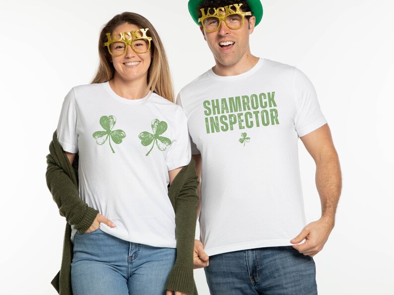 Retro St Patricks Day Couple Shirt Girlfriend and Boyfriend Matching St ...