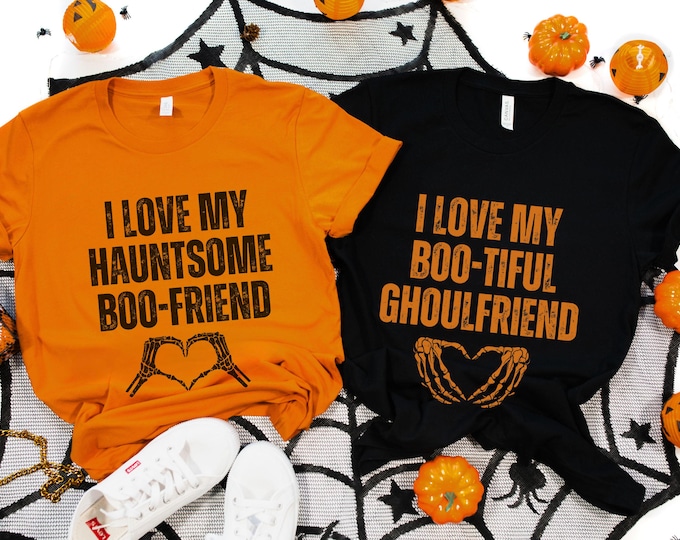 Her Boo & His Boo, Matching Halloween Pajamas for Couples, Halloween ...