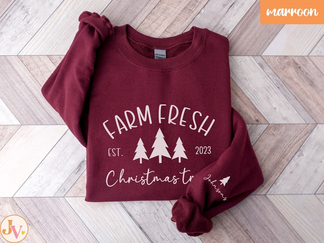 Personalized Christmas Family Sweatshirts With Sleeve Print, Custom ...