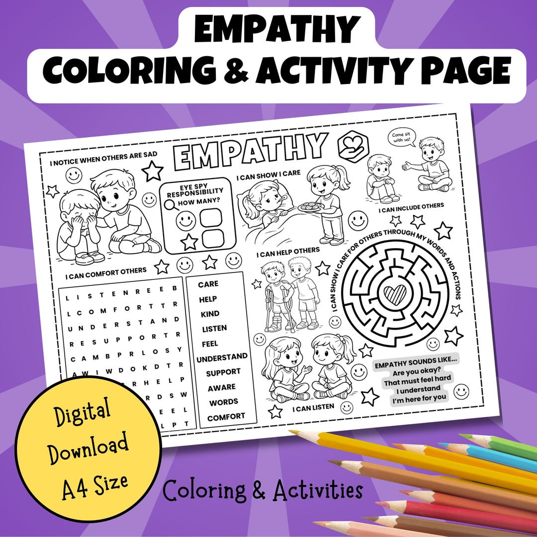 Empathy Coloring Page | SEL Social Emotional Learning Worksheet ...