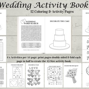 Children's Wedding Activity Book, Kids Wedding Activity Book, Printable ...