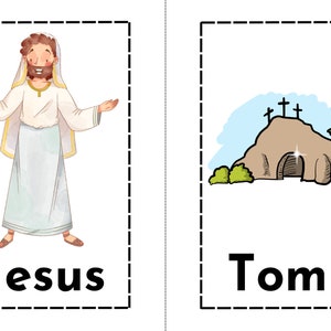 Easter Religious Flash Cards, Easter Story Flash Cards - Etsy