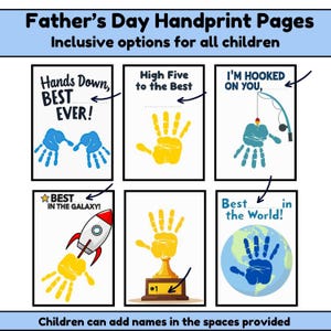 Inclusive Father’s Day Handprint Art Templates | Printable Keepsake ...