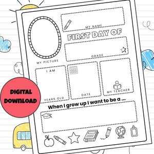 First & Last Day of School Printable | Back to School and End of Year ...