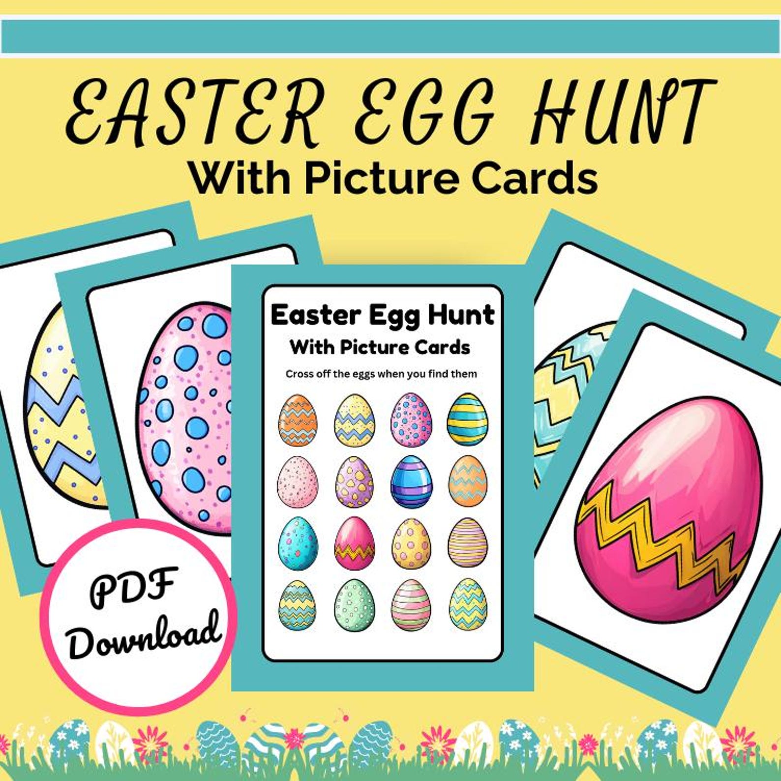 Easter Egg Hunt Printable Game | Picture Matching Easter Scavenger Hunt ...