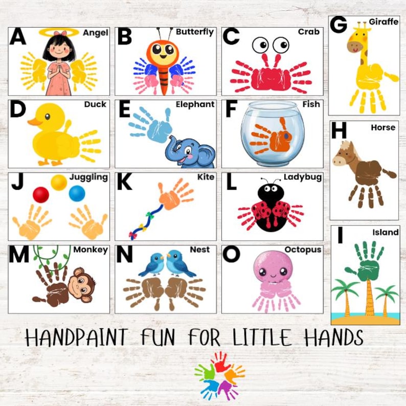 ABC Handprint Craft Pages – Printable A-Z Alphabet Art Activity for ...