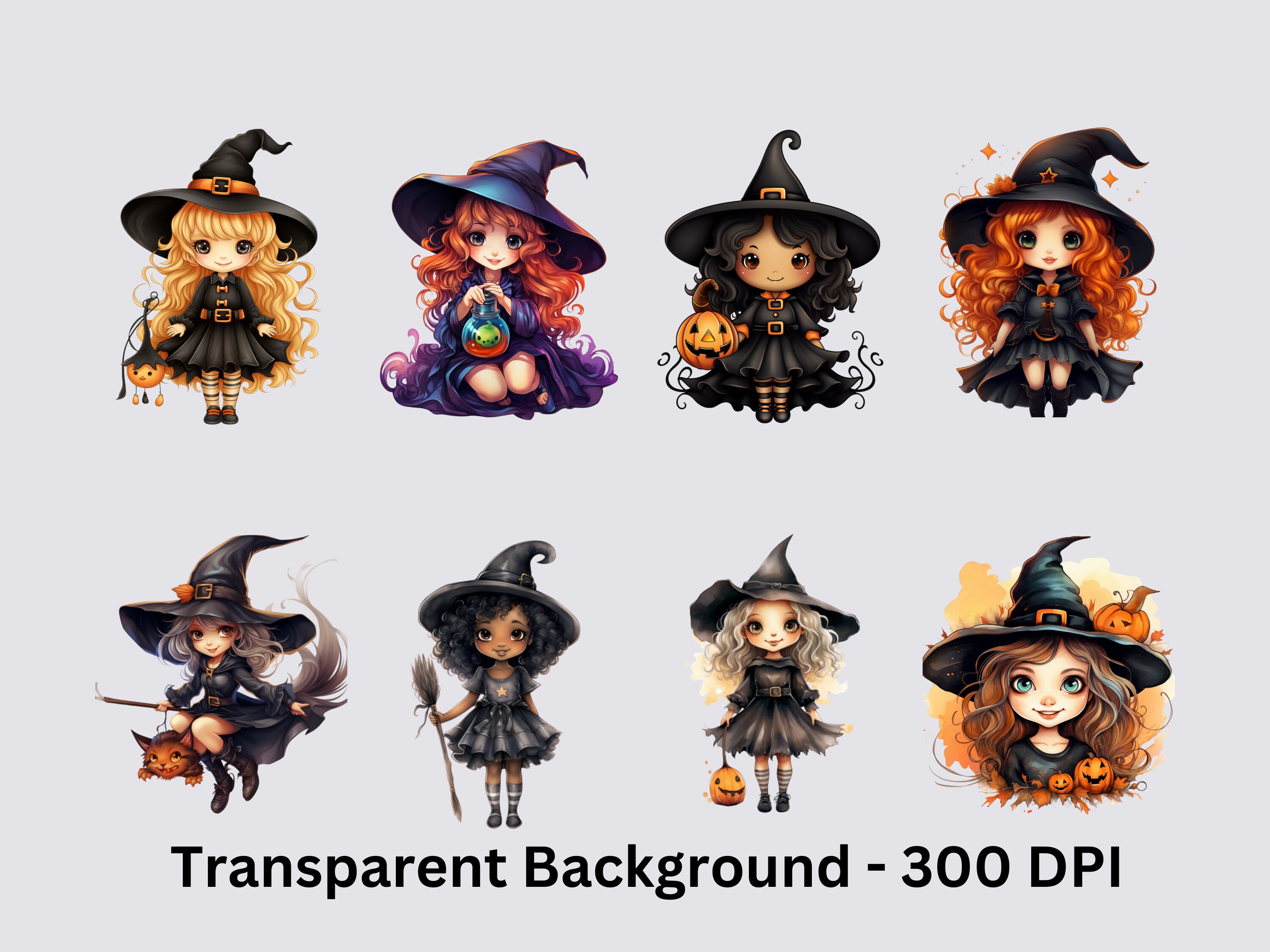 Halloween Witches Clipart, Cute Halloween Witches Clipart, Witches ...