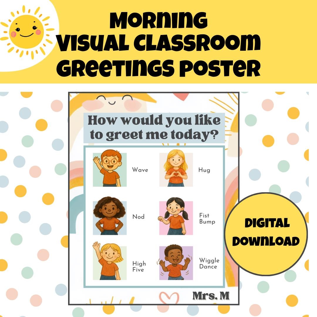 Classroom Greetings Poster: Visual SEL Check-in Chart (digital Download ...