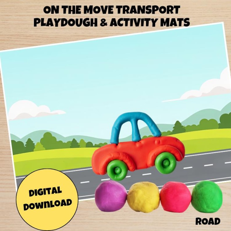 Transport Playdough Mats Printable | Road, Car Park, Train, Runway ...