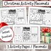 Kids Christmas Activity Placemats: Printable Coloring Pages (digital ...