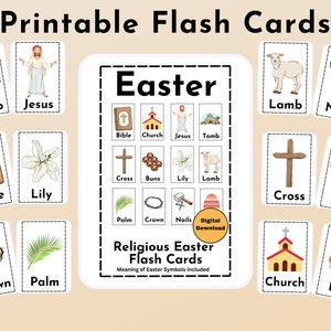 Easter Religious Flash Cards, Easter Story Flash Cards - Etsy