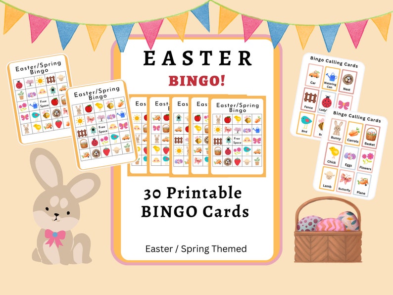 Easter Bingo Game for Kids, Classroom Activity, Home School Activity ...