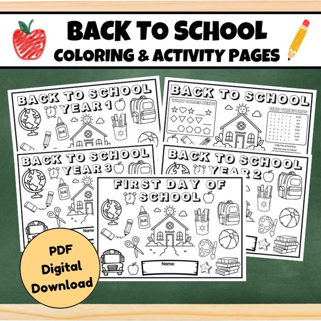 Back to School Activity Pages: Coloring & Worksheets (PDF Digital ...