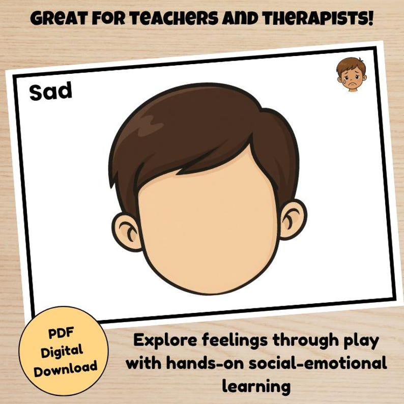 Feelings & Emotions Playdough Mats | 20 Printable Faces for SEL ...