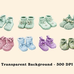 Baby Booties Clipart Pack, PNG, Commercial Use (digital Download) - Etsy